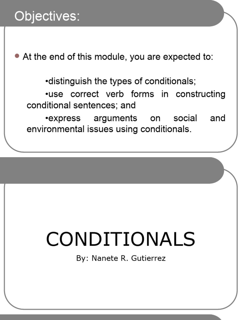Understanding Conditional Sentences | PDF | Perfect (Grammar) | Linguistics