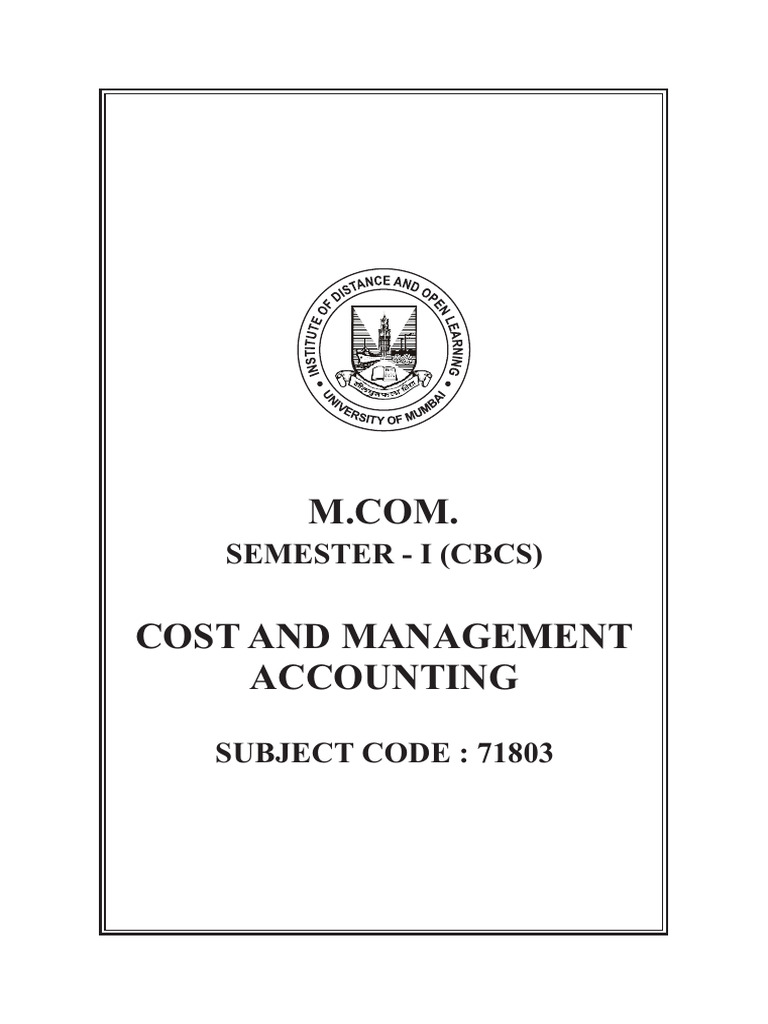Cost Management Accounting Pdf Cost Accounting Financial Services