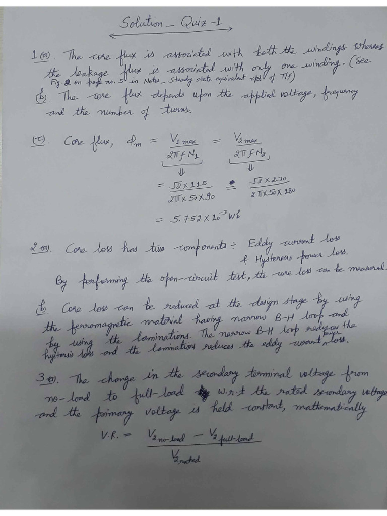 Solutions Quiz-1 EED203 | PDF