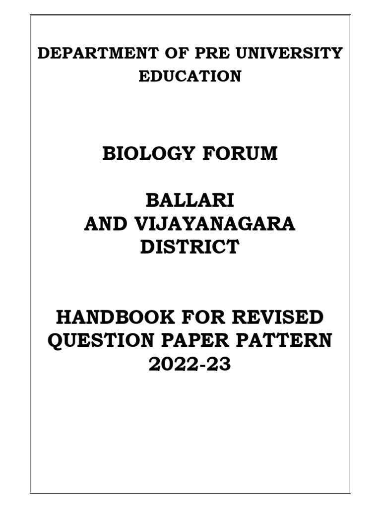 Biology Forum Question Paper Pattern 2022-23 | PDF | Labia | Genetics