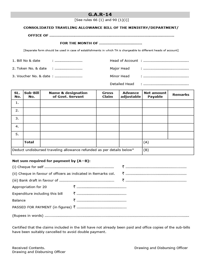 LTC Bill Form | PDF
