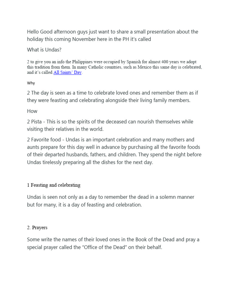 What Is Undas | PDF