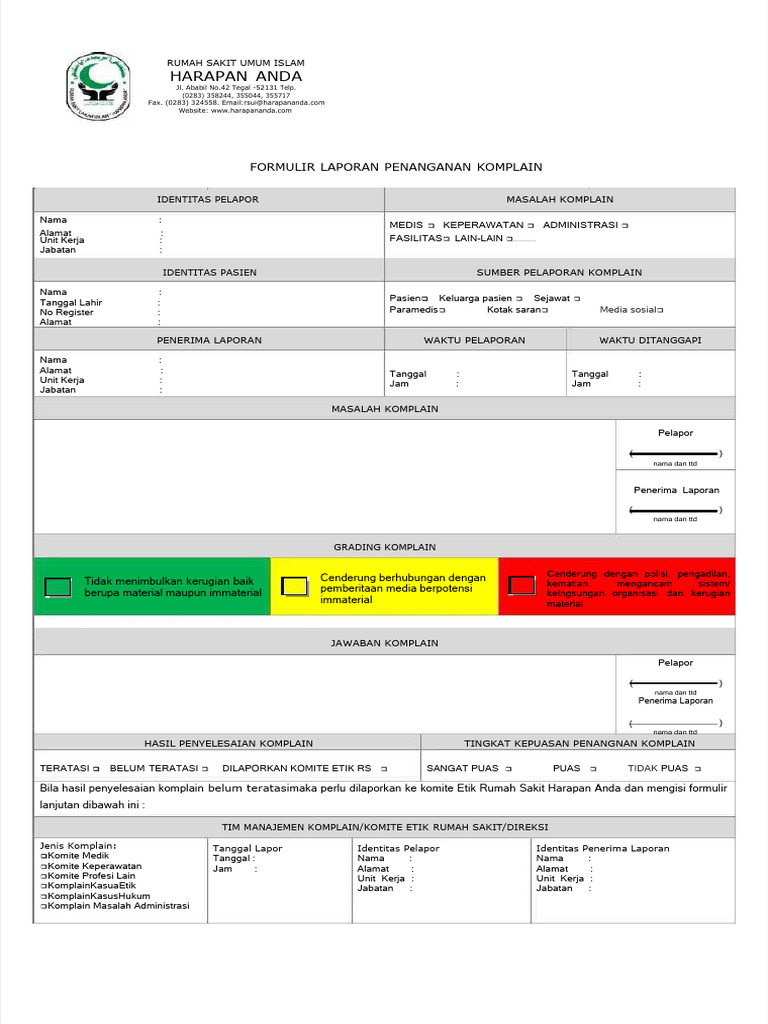 PDF Form Laporan Komplain - Compress | PDF