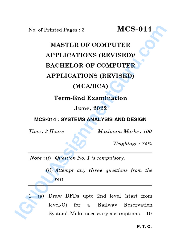 Systems Analysis & Design Exam | PDF | Top Down And Bottom Up Design ...