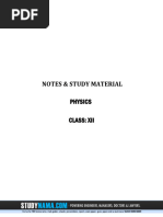 Class 12 Physics Notes Chapter 1 Electrostatics | PDF