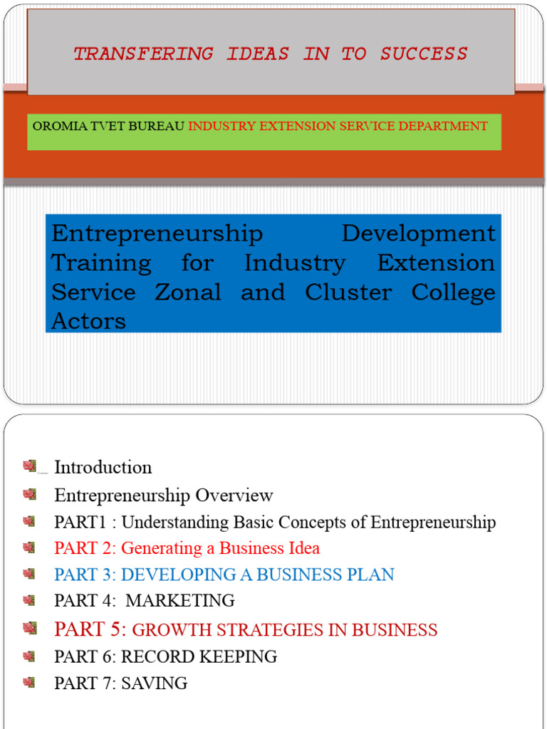 Entrepreneurship Development Manual | PDF | Entrepreneurship | Risk