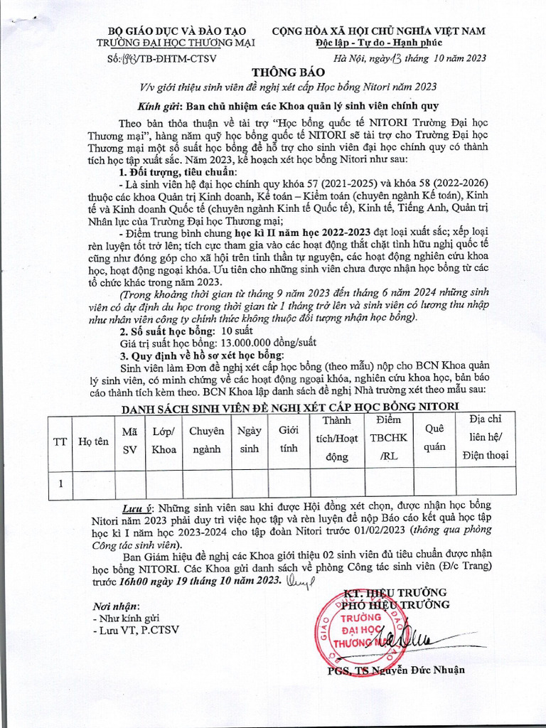 Thong Bao Ve Hoc Bong Nitori Nam 2023 0001pdf 1697183323 | PDF