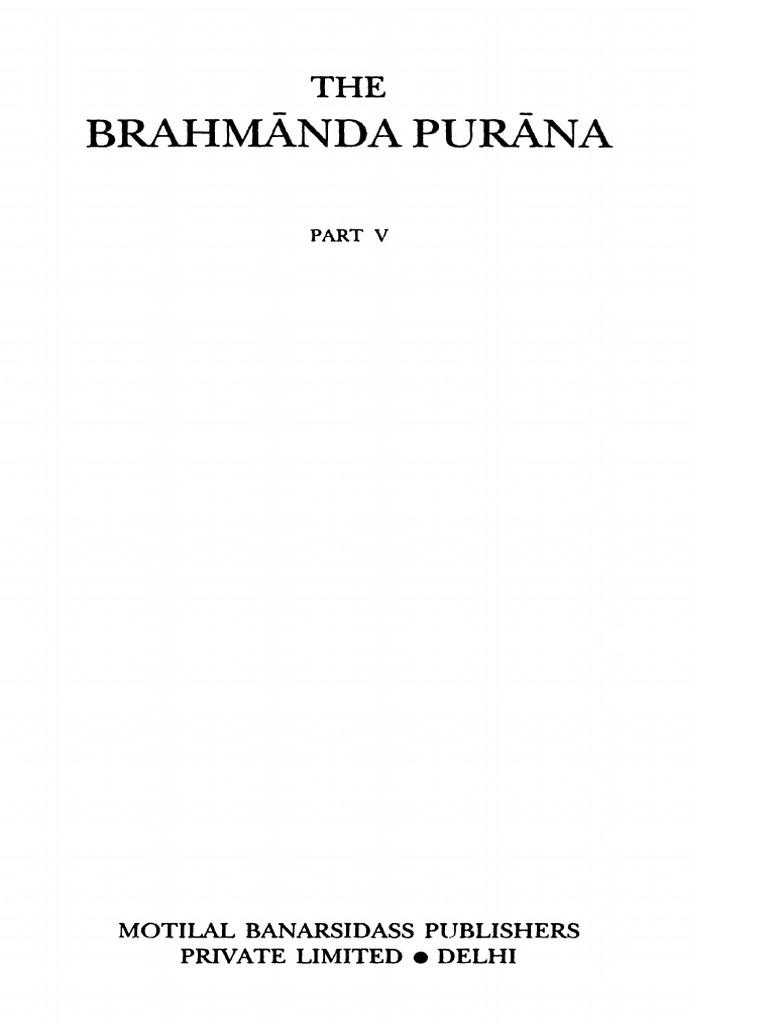 Brahmanda Purana English Part 5 | PDF