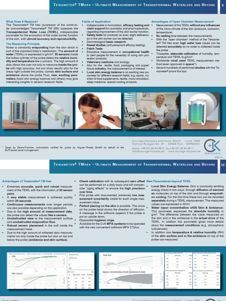 Brochure - Tewameter TMHex | PDF | Humidity | Physical Sciences