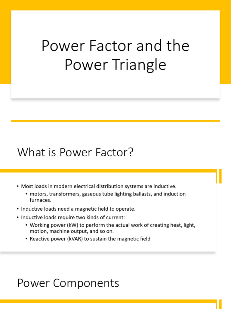 Power Factor and The Power Triangle | PDF