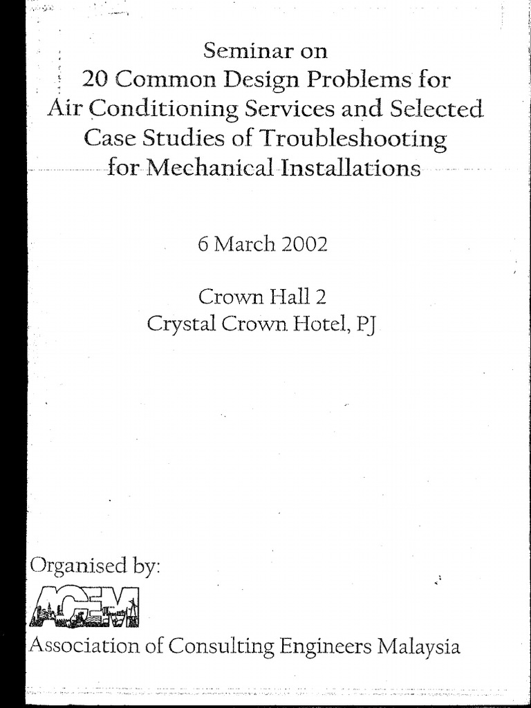 Common Air Cond Design Problem | PDF