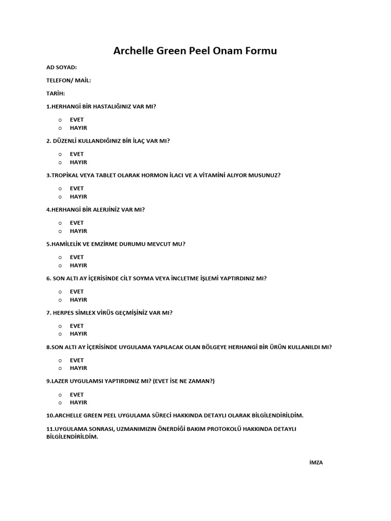 Archelle Green Peel Onam Formu | PDF