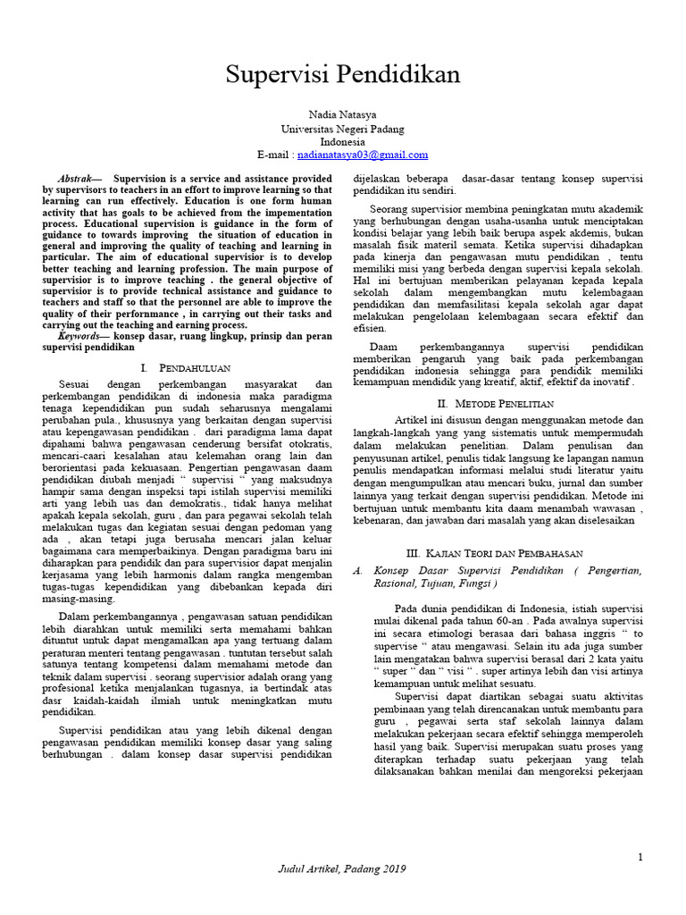 Supervisi Pendidikan | PDF