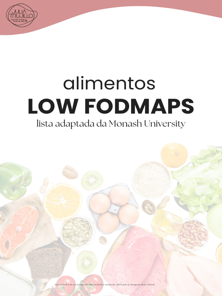 Low FODMAPs - Lista de Alimentos | PDF