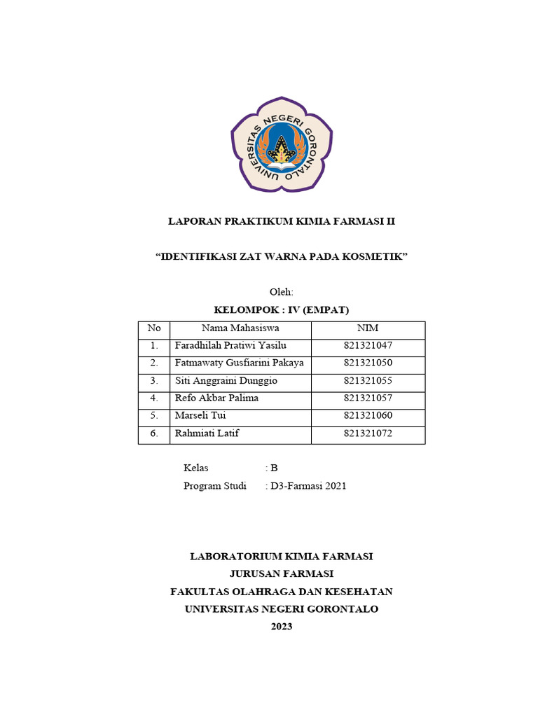 Identifikasi Zat Warna Kosmetik KLT | PDF
