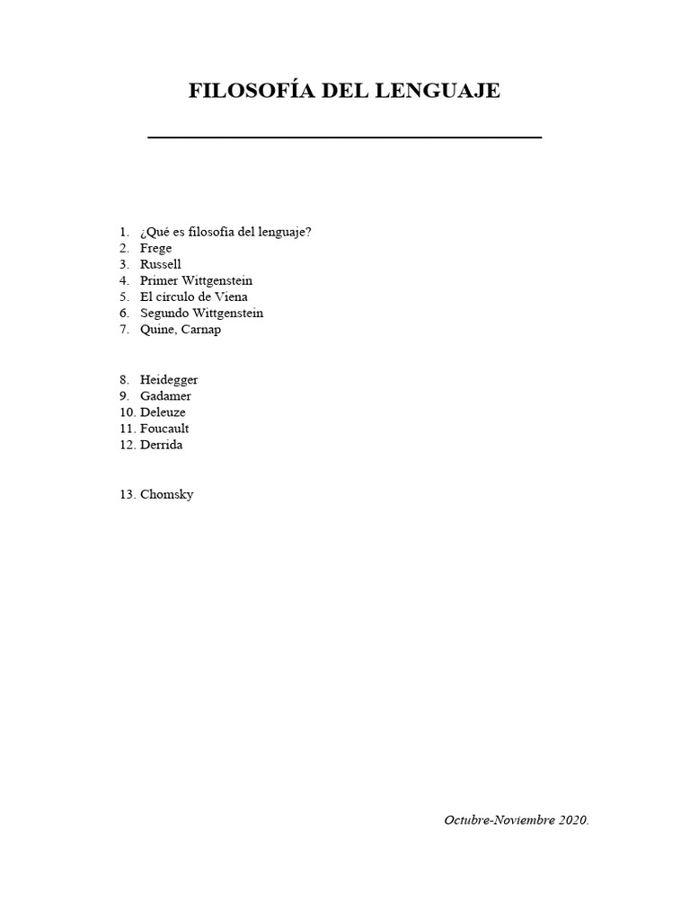 Introducción a la Filosofía del Lenguaje | PDF | Filosofía | Artes del ...