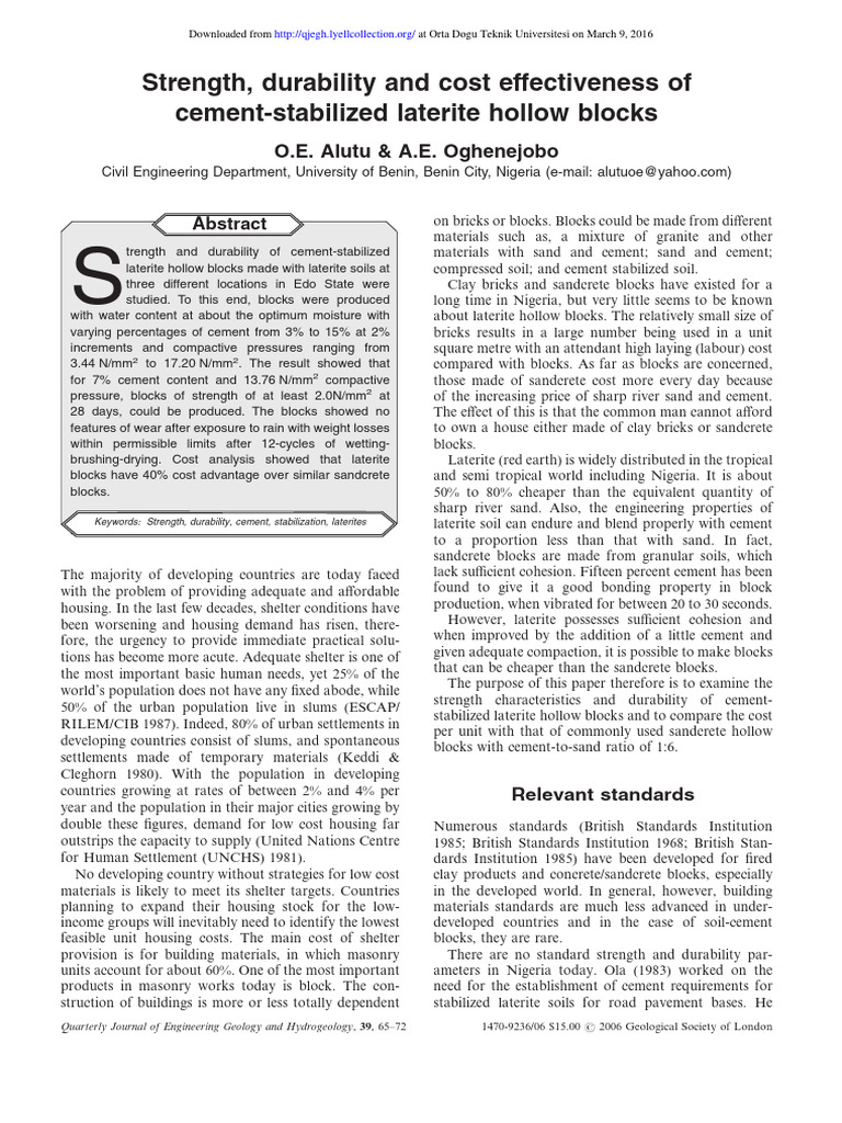 Alutu | PDF | Brick | Cement