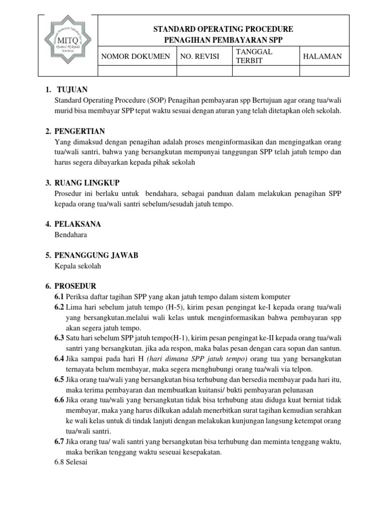 Sop Penagihan SPP | PDF