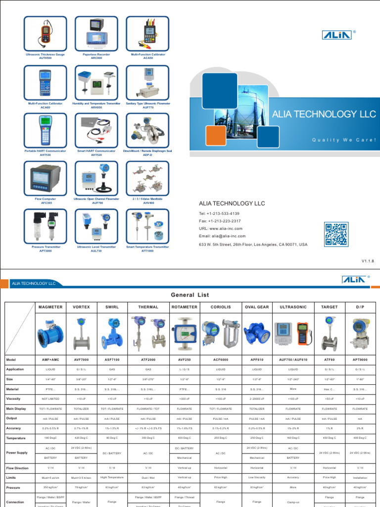 ALIA Product Introduction.1.1.8.en.A3 | PDF | Flow Measurement ...