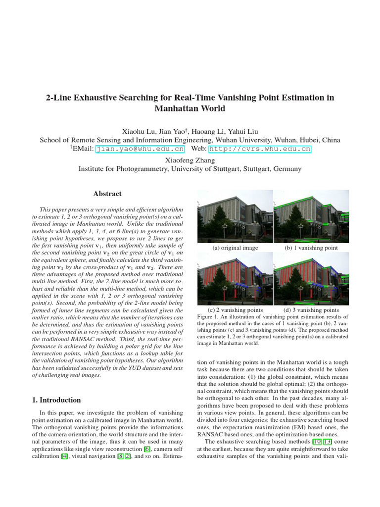 Vanishing Point Detection WACV2017 | PDF | Mathematical Optimization | Robust Statistics