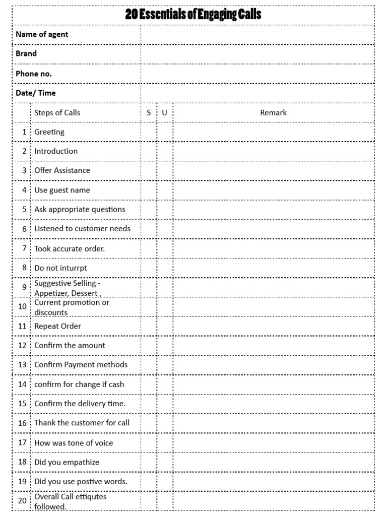 20 Essentials Steps of Calls. | PDF