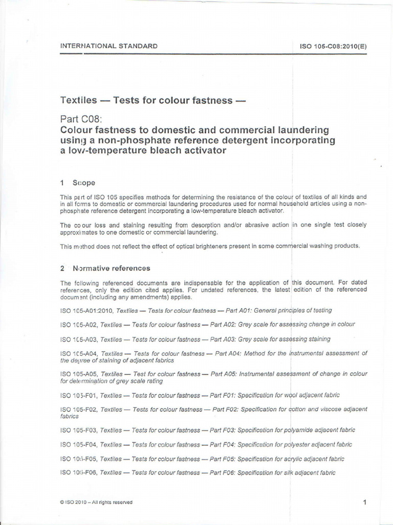 Iso 105 C08 2010 | PDF