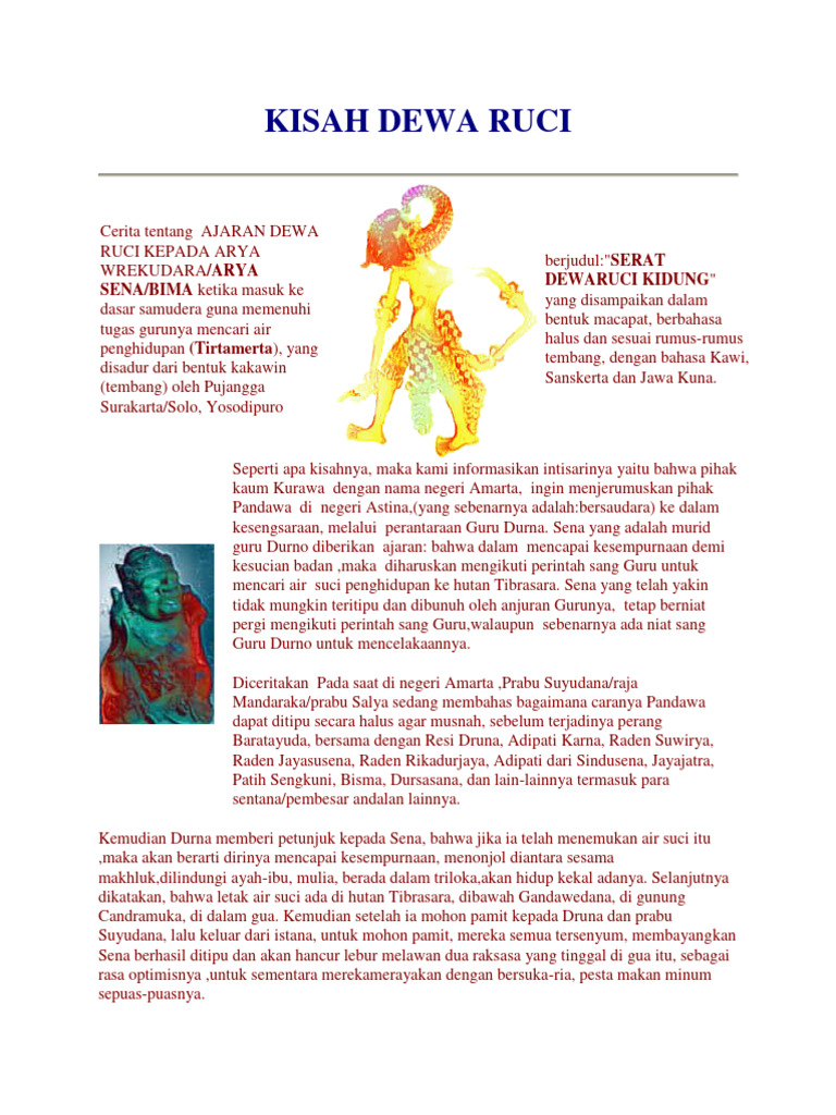 Ajaran Dewa Ruci kepada Wrekudara | PDF | Agama & Spiritualitas