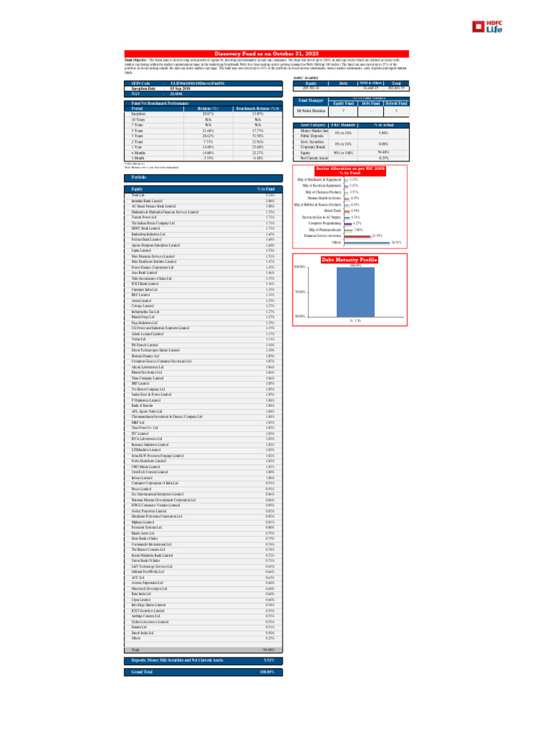 HDFC Discovery Fund | PDF