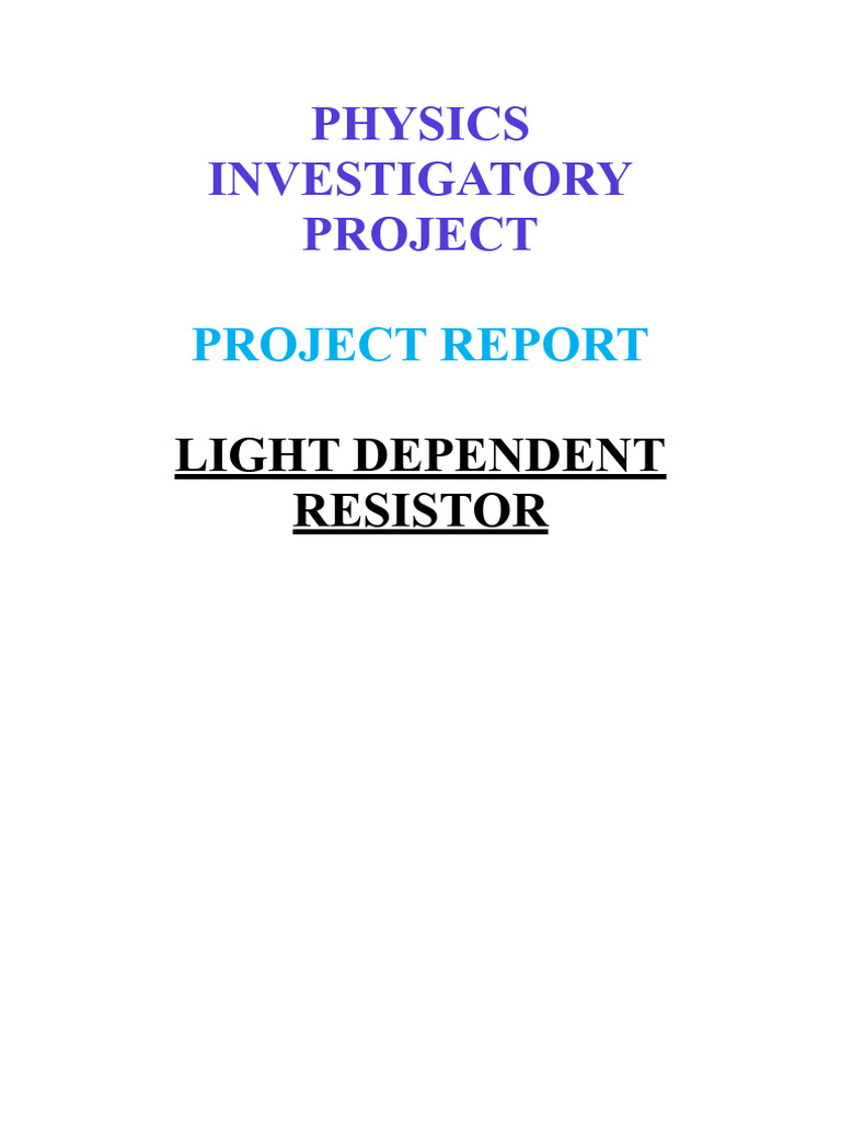 Physics Investigatory Project | PDF