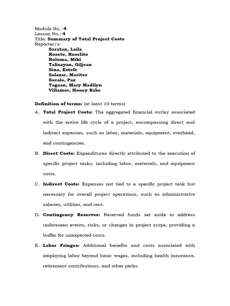 Group 4 Handouts | PDF
