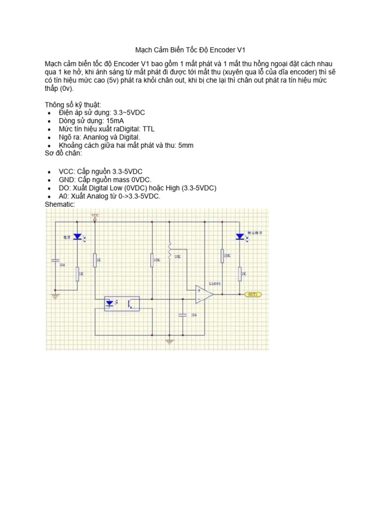 Mạch Cảm Biến Tốc Độ Encoder V1 | PDF