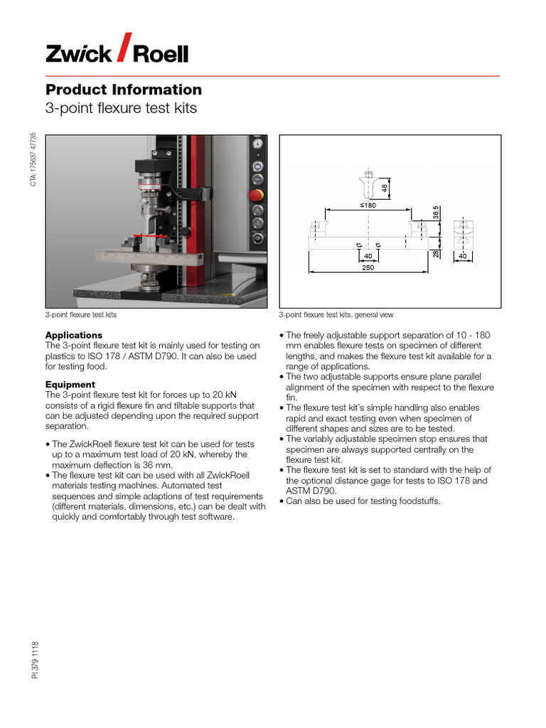 10 379 3 Point Flexure Test Kits PI EN - Cleaned | PDF | Bending ...