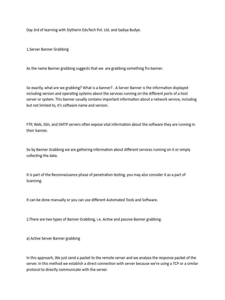 Day 3 | PDF | Port (Computer Networking) | Network Architecture