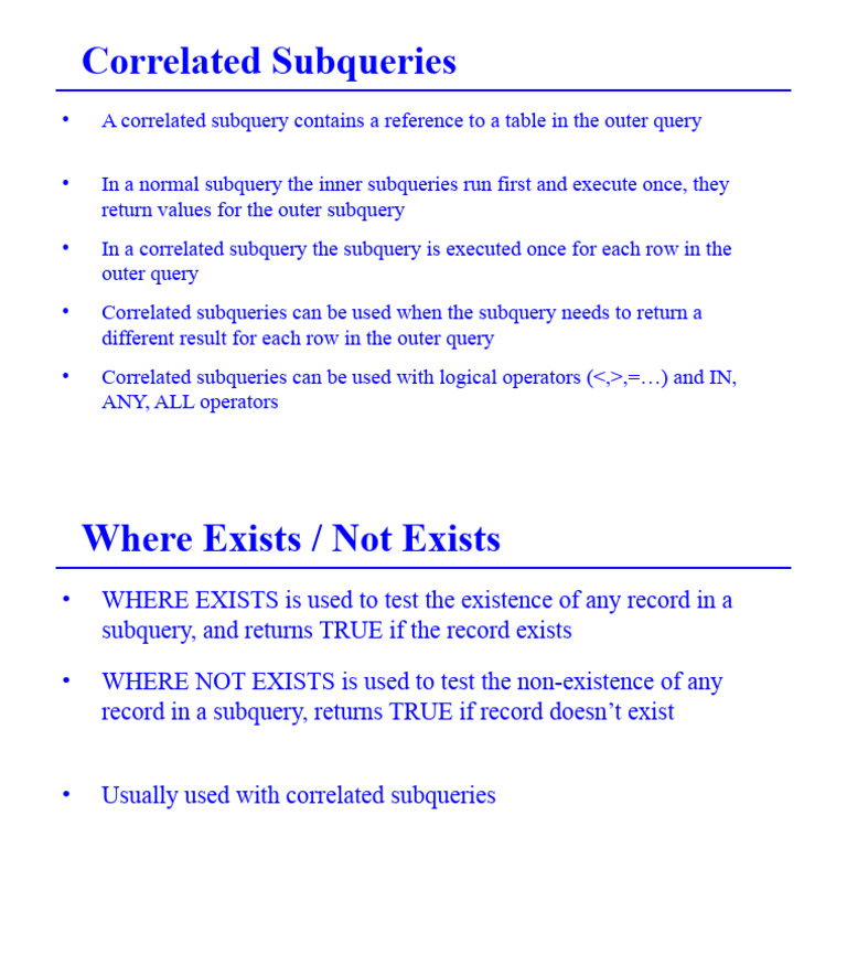 Understanding Correlated Subqueries | PDF | Teaching Methods & Materials
