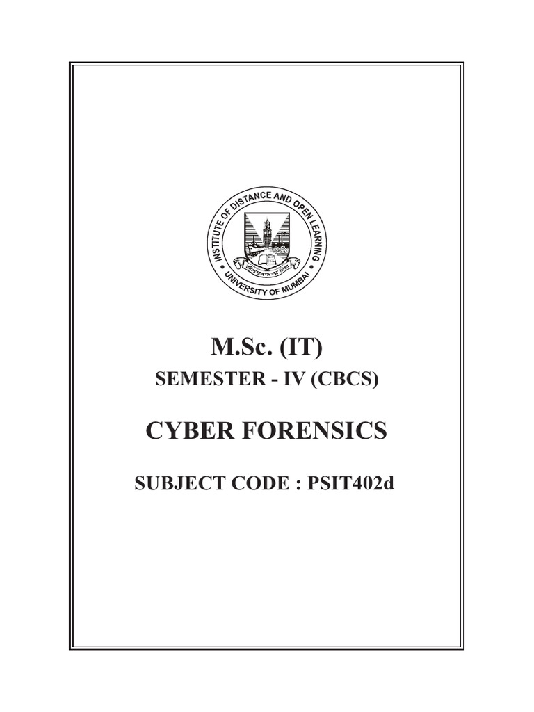M.SC - IT Paert II CBCS Cyber Forensicssemester IV 2 | PDF | Computer Forensics | Computer File