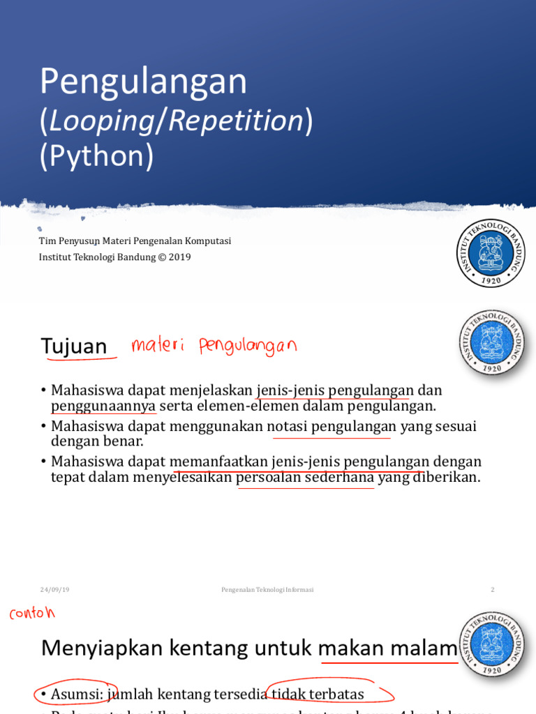 PERTEMUAN03 Pengulangan (Looping) | PDF