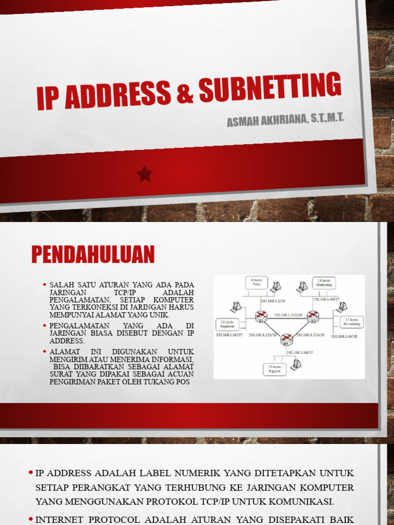 Pertemuan 7 IP Address Dan Subnetting | PDF