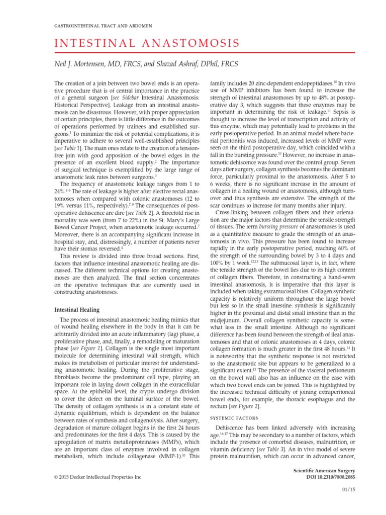 Intestinal Anas | PDF | Wound Healing | Surgical Suture