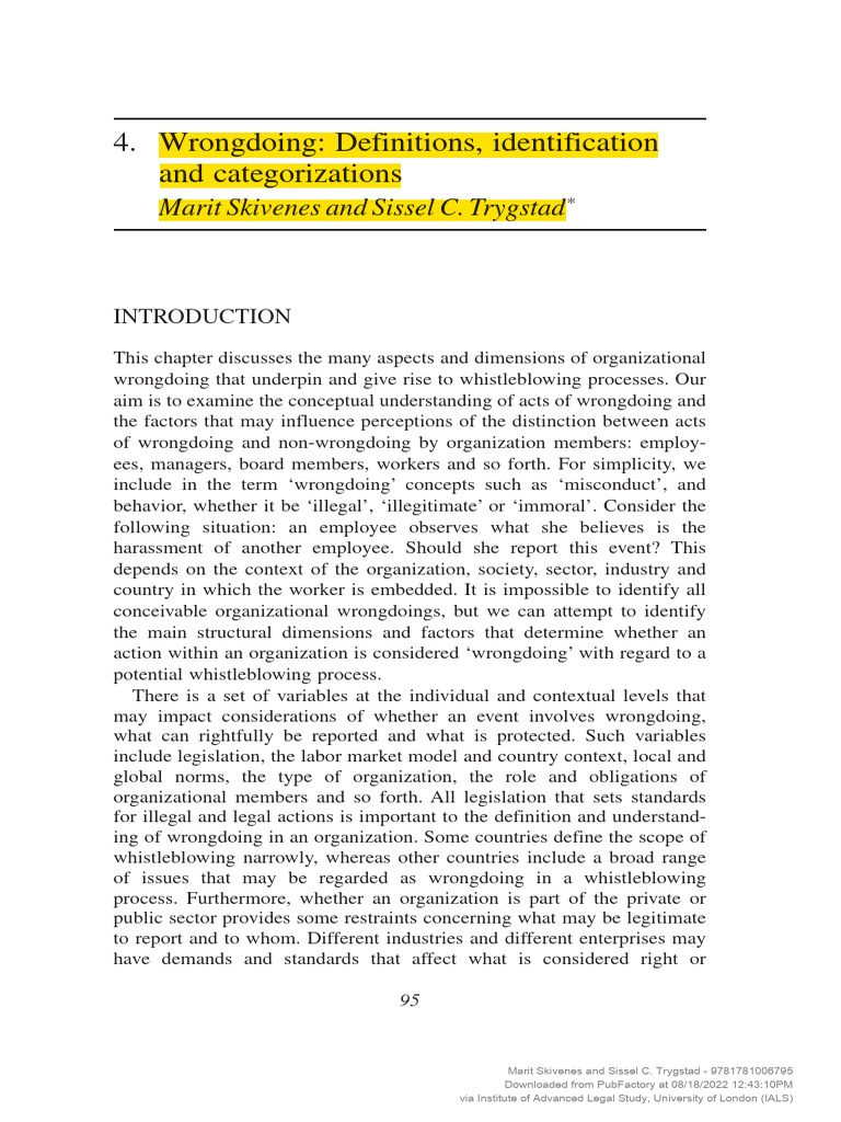 Marit Skivenes and Sissel C. Trygstad | PDF | Whistleblower | Employment