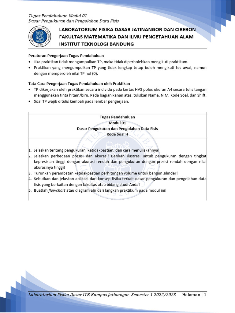 TP Modul 01 - Kode H | PDF