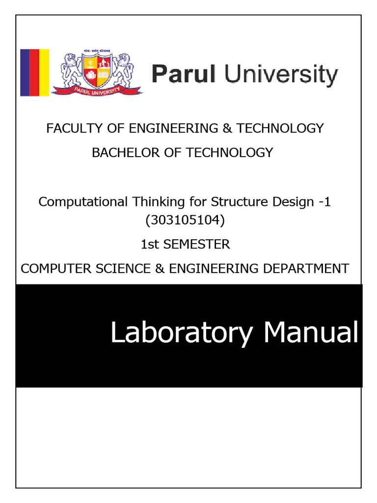 Computational Thinking For Structure Design - 1 (303105104) | PDF
