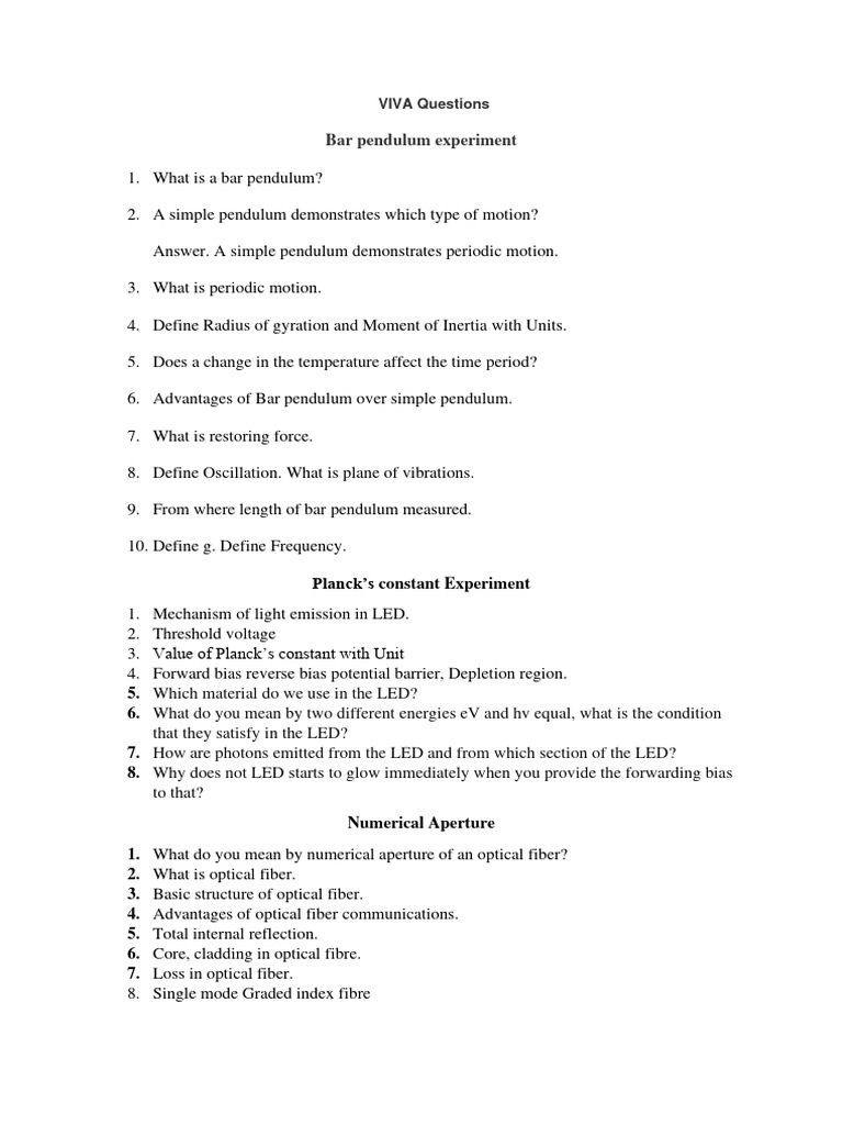 VIVA Questions | PDF