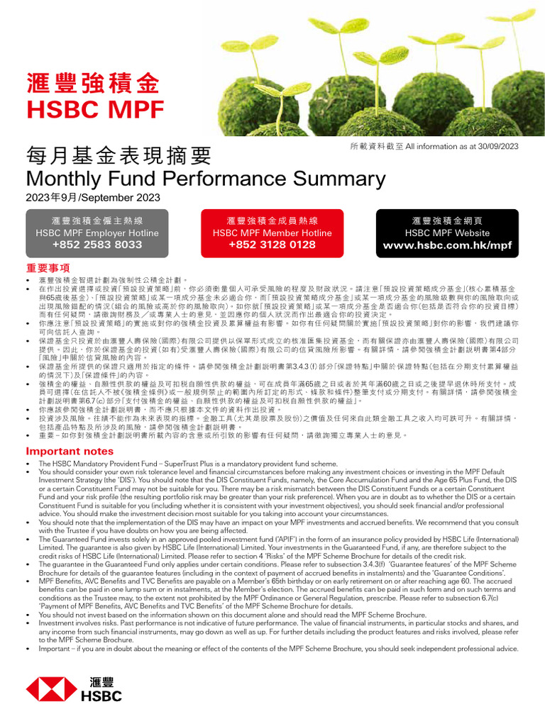 Monthly Fund Performance Summary 202310 | PDF