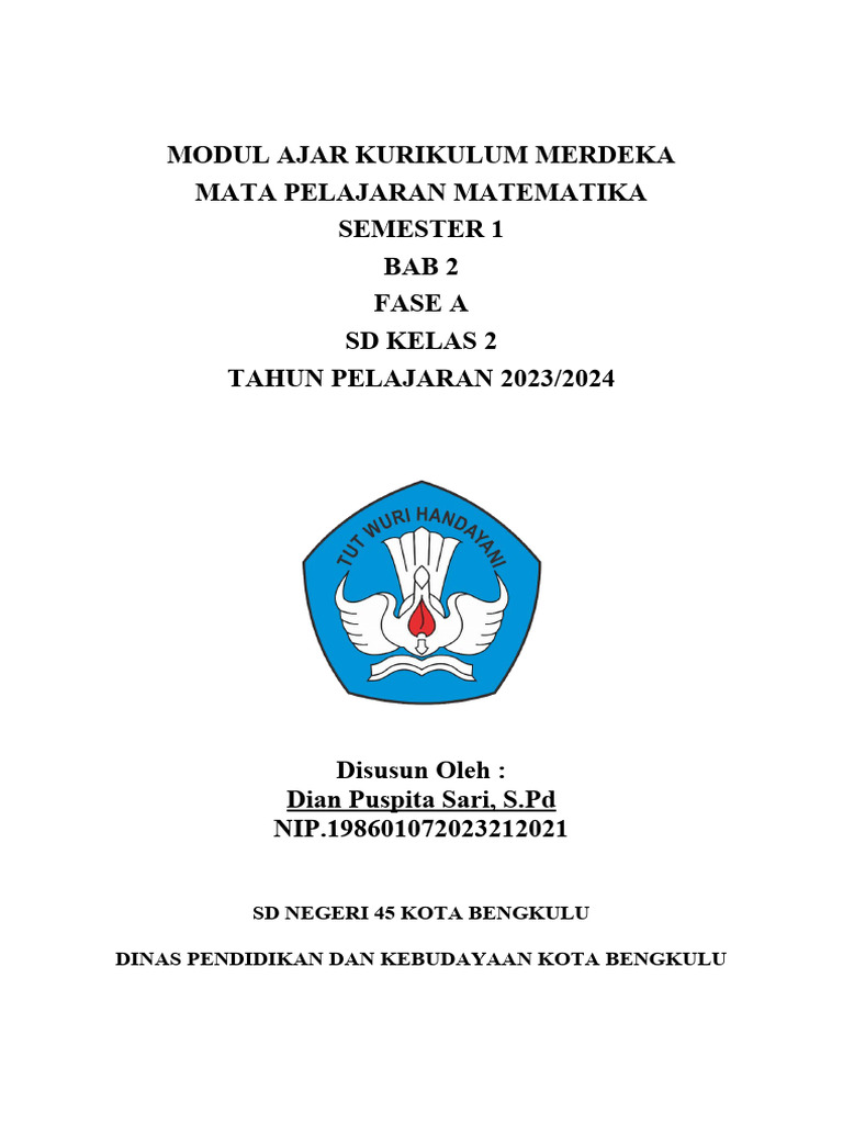 Modul Ajar Mtk Kelas 2 Bab 2 Pdf