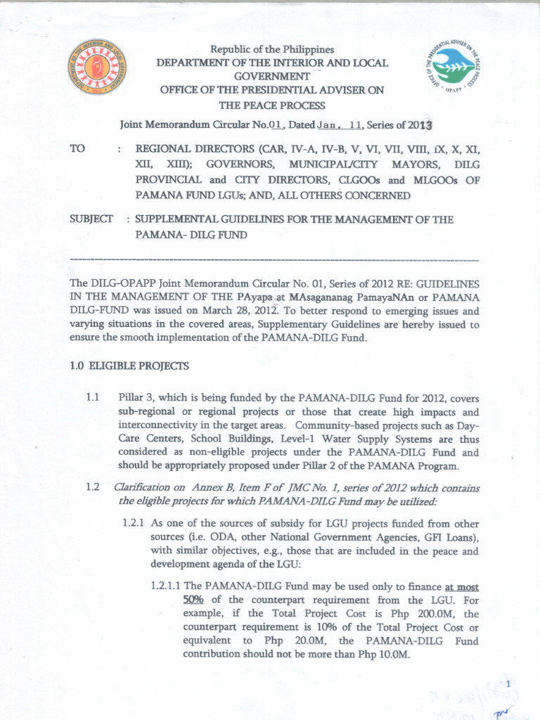 DILG Joint Circulars 2013111 92a3ef2968 | PDF