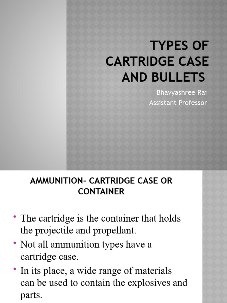 Types of Cartridge Cases Explained | PDF