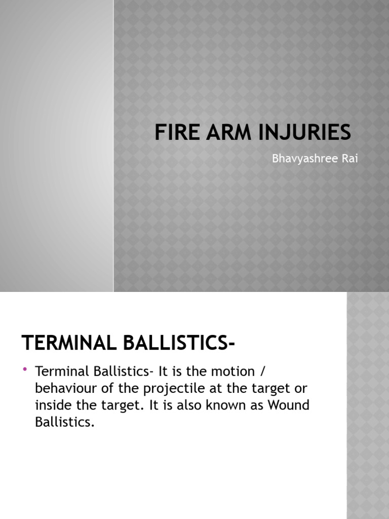 Fire Arm Injuries | PDF | Ballistics | Gun Barrel