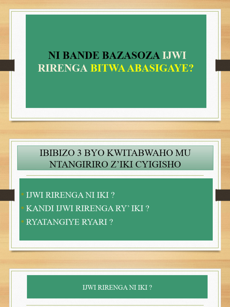 Ijwi Rirenga n'Abasigaye b'Itorero | PDF | Social Science | Philosophy