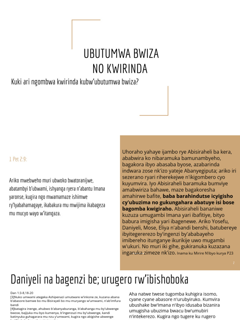 2.ubutumwa Bwiza No Kwirinda | PDF