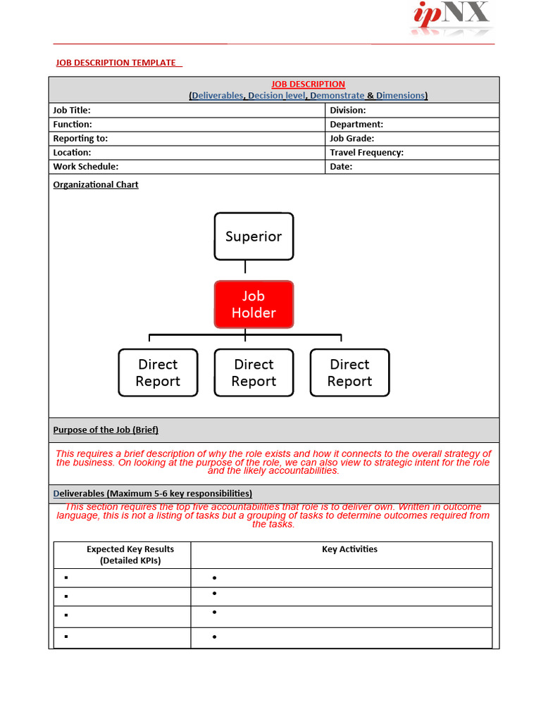 Job Description Template